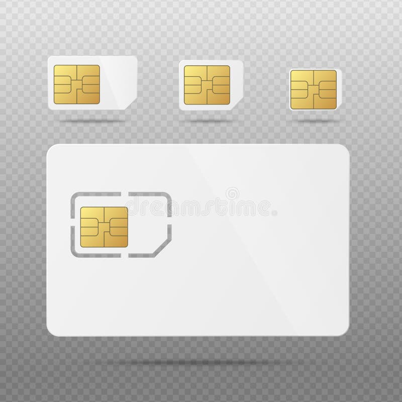 Template for Mobile Company Sim Cards, Realistic Vector Illustration ...