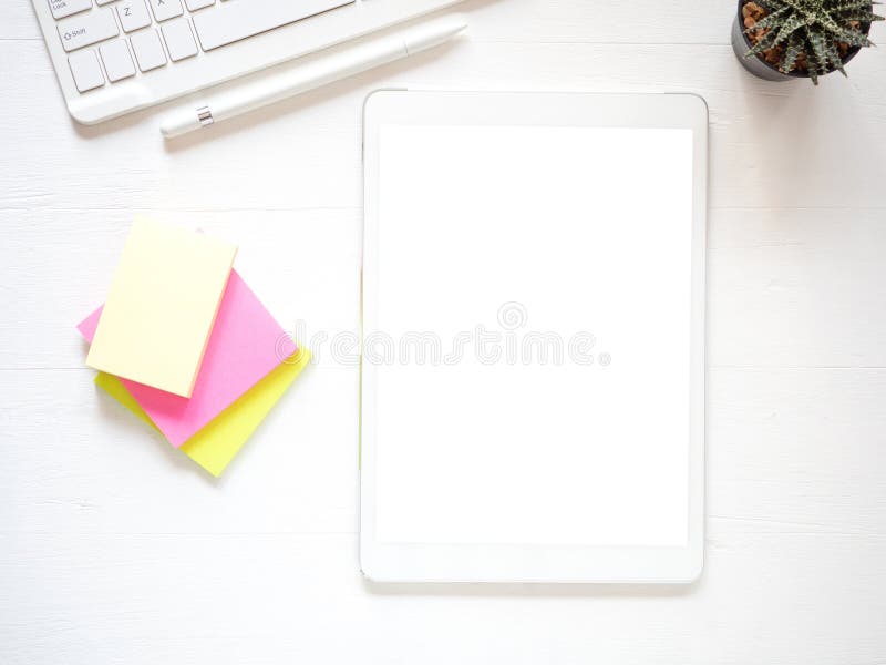 Template, Mock-up Digital Tablet Pc Computer with Blank White Screen ...