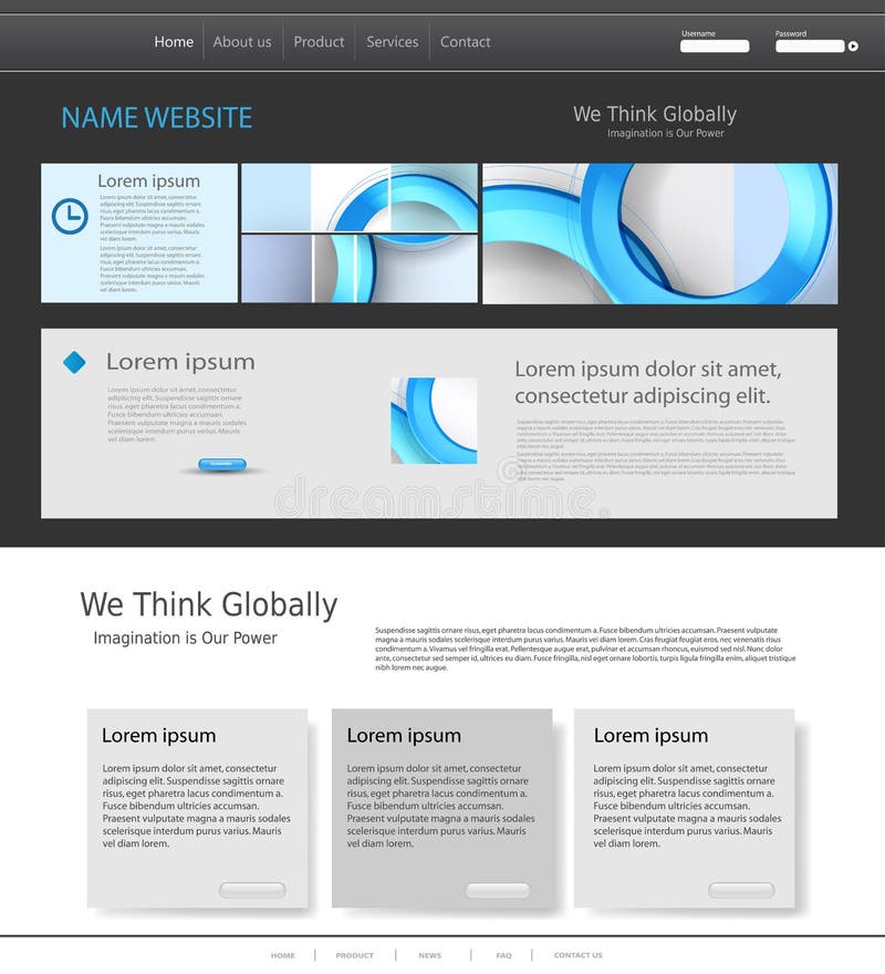 Template for Modern Website Stock Vector - Illustration of background ...