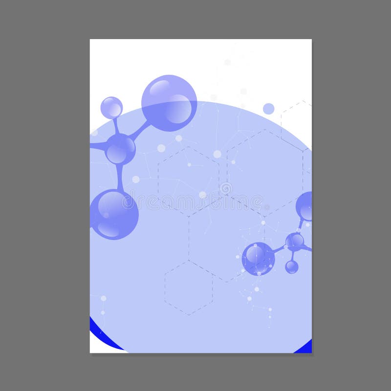 Template Molecular Scientific Banner Poster. Atom Structure Design ...