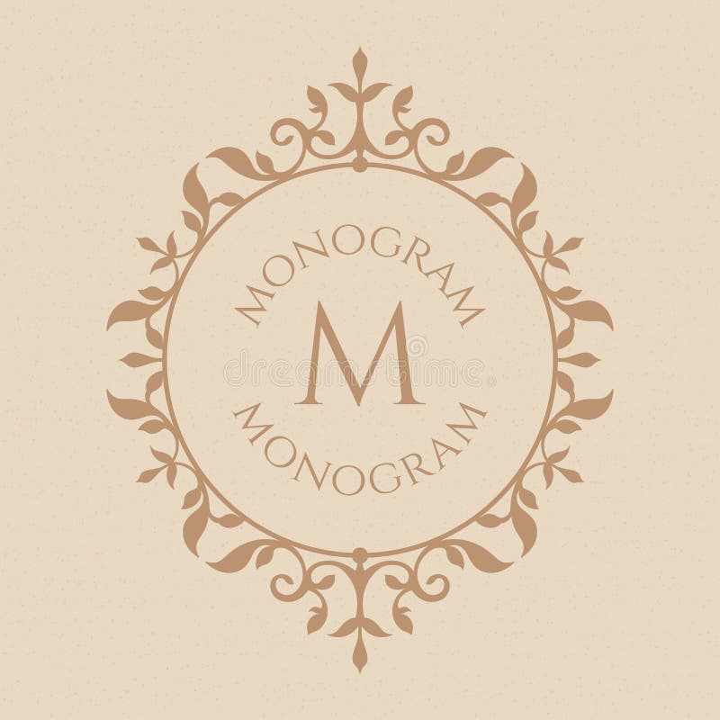 Floral Monogram Frame. Classic Decorative Element Stock Vector ...
