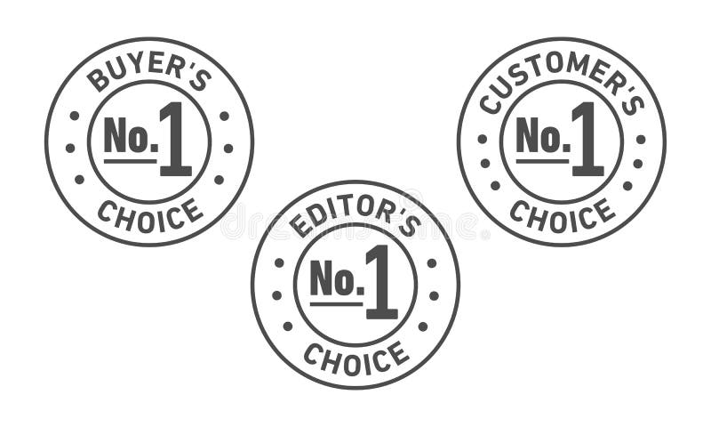 Set of Three Vector Badges - Editors Choice, Customers Choice, Buyers ...