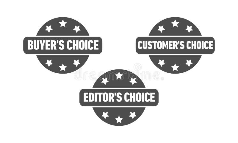 Set of Three Vector Badges - Editors Choice, Customers Choice, Buyers ...