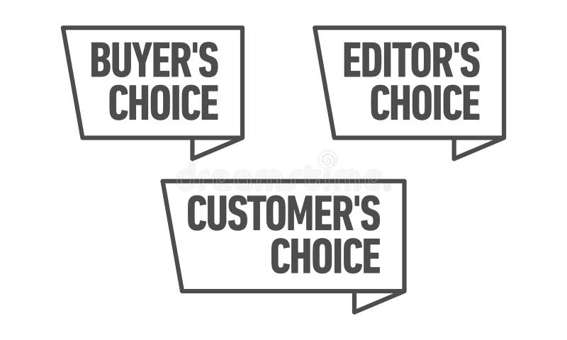 Set of Three Vector Badges - Editors Choice, Customers Choice, Buyers ...