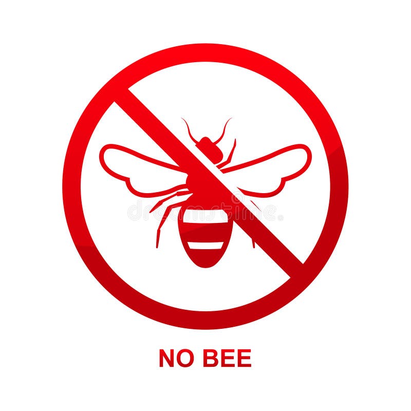 No Bee Sign Isolated on White Background Stock Vector - Illustration of ...