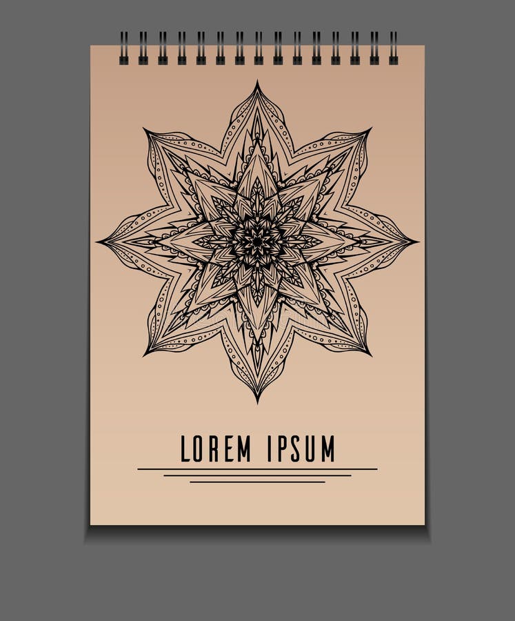 Template Notebook on Springs with Freehand Mandala Stock Vector ...