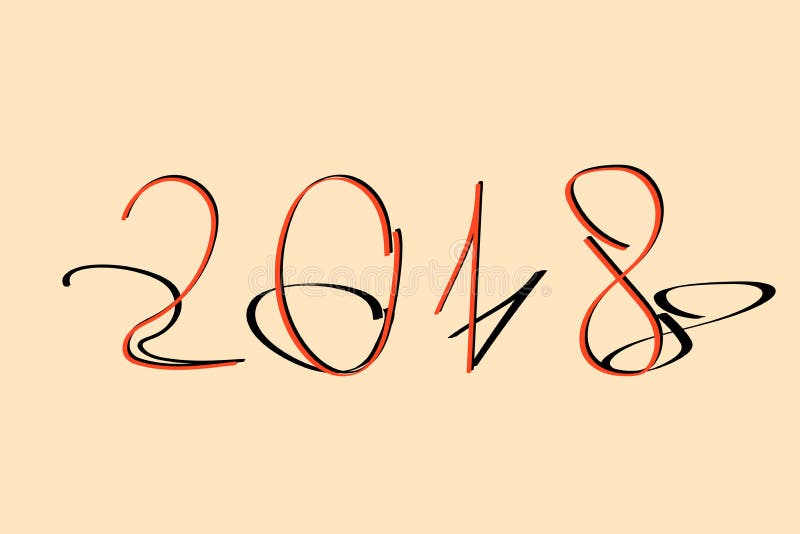 A Template of Numbers 2018 with a Shadow. for Design . Stock ...