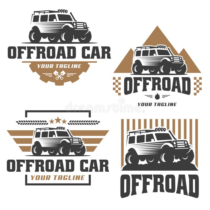 Off-road Car Logo, Safari Suv, Expedition Offroader. Stock Vector ...