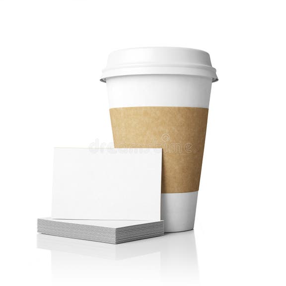 Template of Paper Cups and Cards Stock Image - Image of coffee ...