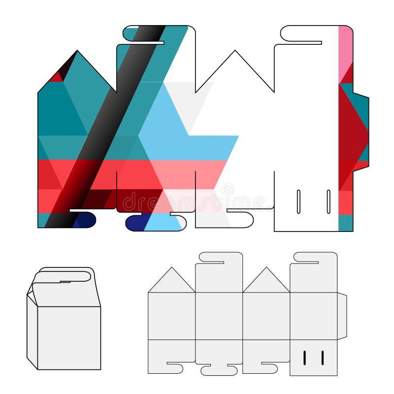 Template for Paper Wrapper, Cover, Bag with a Modern Geometric Design ...