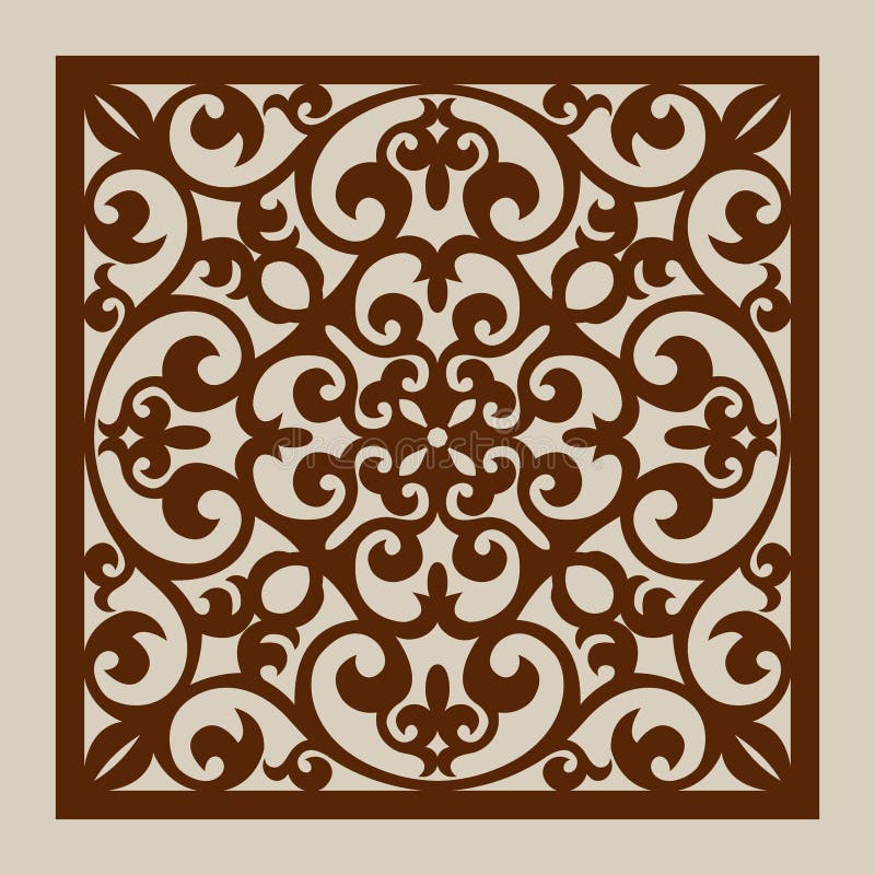 The Template Pattern for Laser Cutting Decorative Panel Stock Vector ...