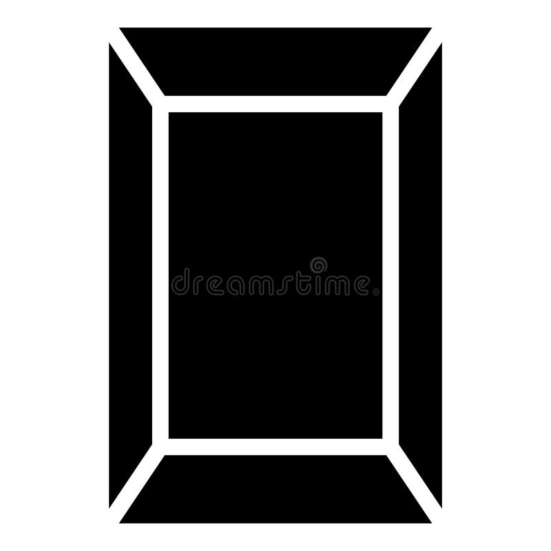 Template Picture Rectangular Icon Black Color Vector Illustration Image ...