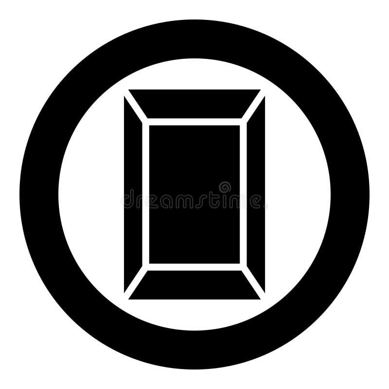 Template Picture Rectangular Icon in Circle Round Black Color Vector ...