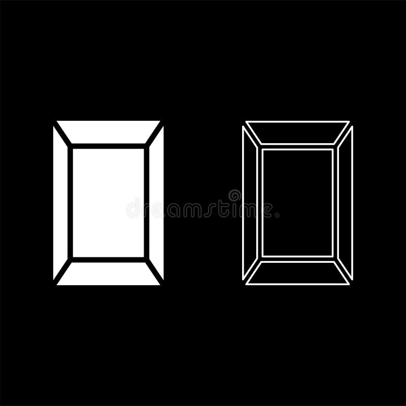 Template Picture Rectangular Set Icon White Color Vector Illustration ...