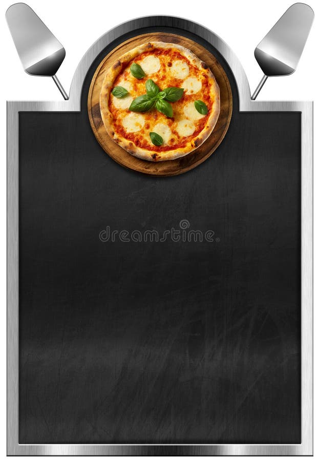 Template for a Pizza Menu with Empty Blackboard Isolated on White ...
