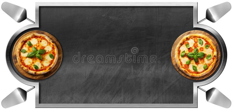 Template for a Pizza Menu with Empty Blackboard Isolated on White ...