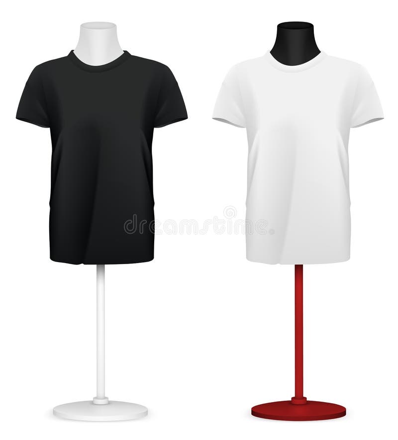 Plain T-shirt on Mannequin Torso Template Stock Vector - Illustration ...