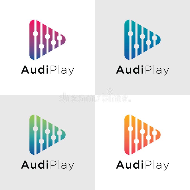 Template Play Logos stock vector. Illustration of line - 141167300