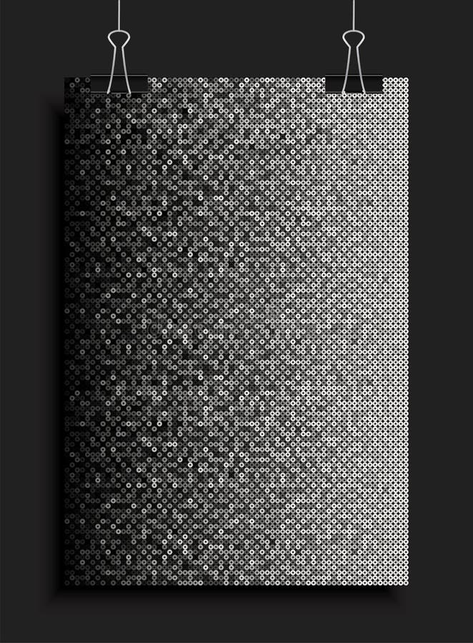 Template Poster Made Silver Sequins or Glitters Stock Vector ...