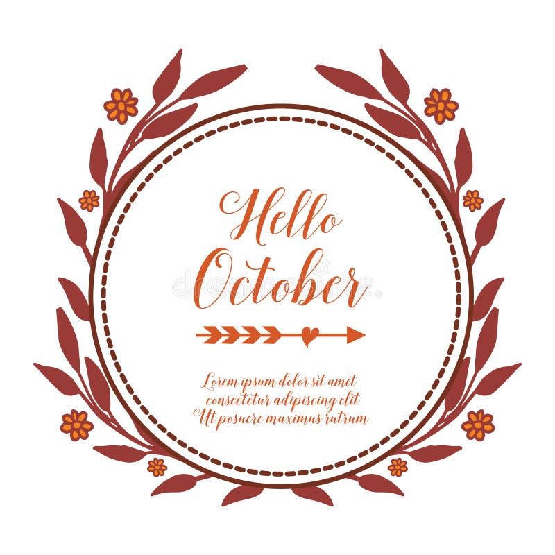 Template Poster Text of Hello October, Wallpaper Beautiful Leaf Flower ...