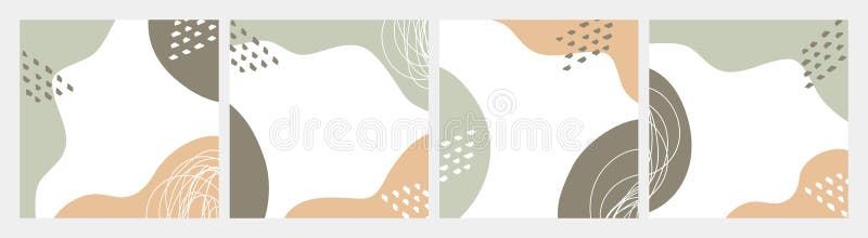 Template Posters in Boho Style, Pastel Colors, Abstract Shapes with ...