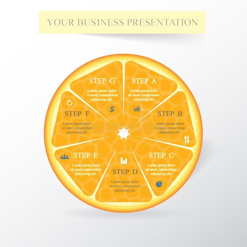 Creative Orange Fruit Chart Stock Vector - Illustration of leaf, color ...