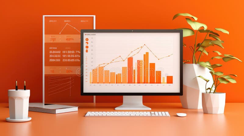 Template Presentation Orange Background Stock Illustration - Illustration of energetic ...