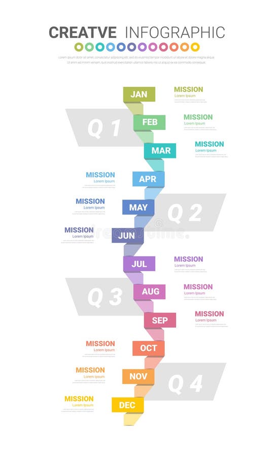 Template Presentation 4 Quarter, Calendar Presentation 12 Months ...