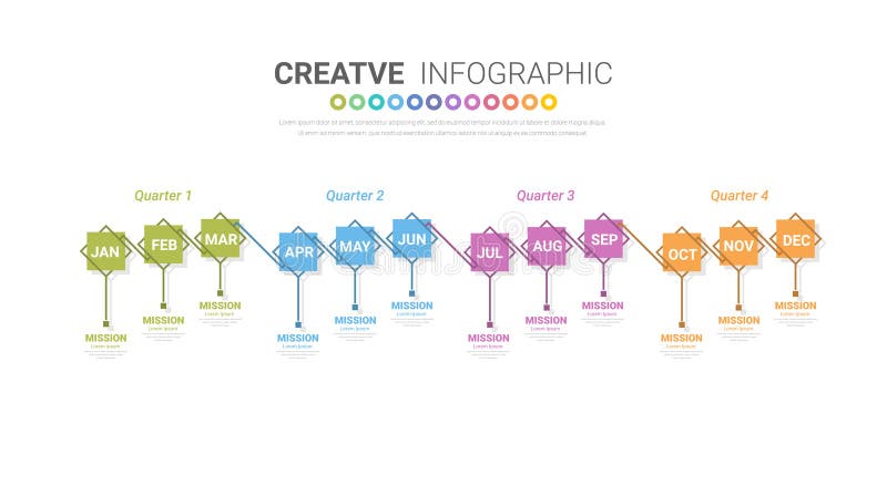 Template Presentation 4 Quarter, Calendar Presentation 12 Months ...