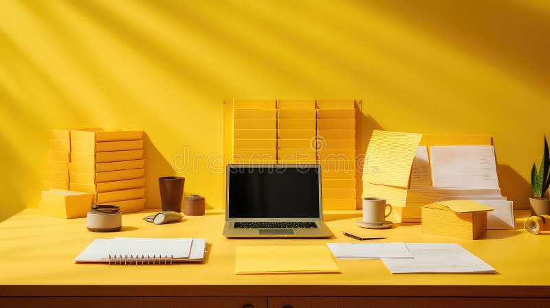 Template Presentation Yellow Background Stock Illustration ...