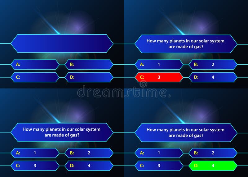 Template with a Question and the Correct Answer on the Topic of Space ...