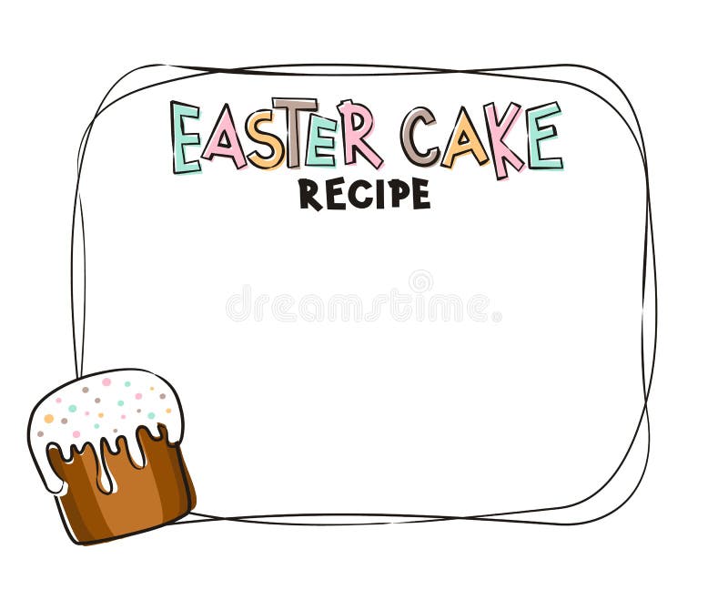 Template for the Recipe for Easter Cake Stock Vector - Illustration of ...