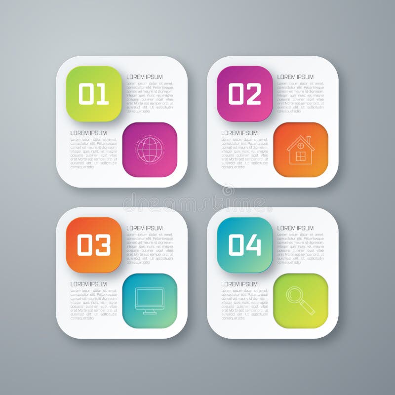 Template Rectangles Design on the Grey Background Stock Vector ...