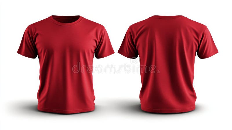 A Template of a Red T-shirt, Displaying the Front and Back, Isolated on ...