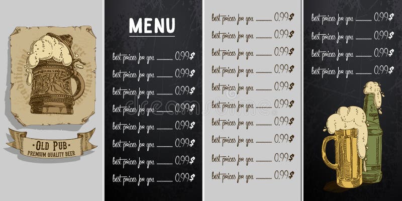 Template for Restaurant Menu Stock Vector - Illustration of pattern ...
