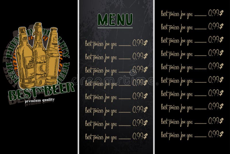Template for Restaurant Menu Stock Vector - Illustration of food, menu ...