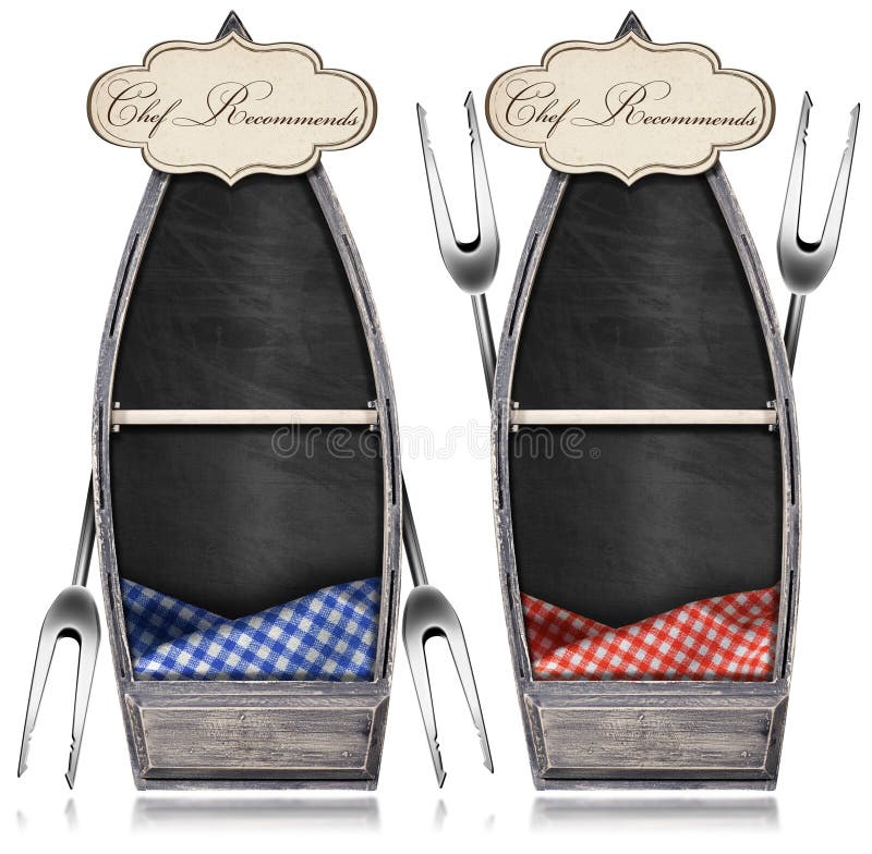 Template of a Restaurant Menu in the Shape of Small Wooden Boat Stock ...