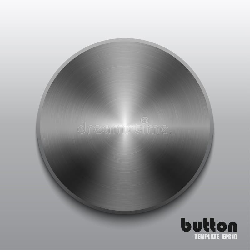 Template of Round Button with Dark Steel Texture Stock Vector ...