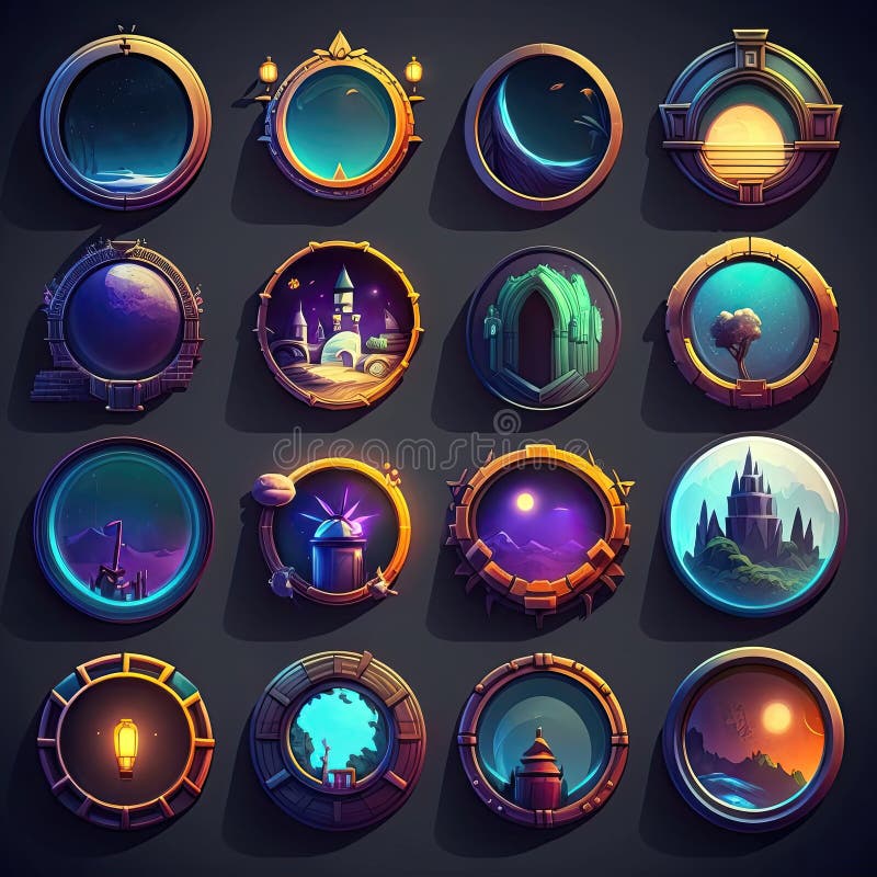 Panel Round Frame Game Ai Generated Stock Illustration - Illustration ...