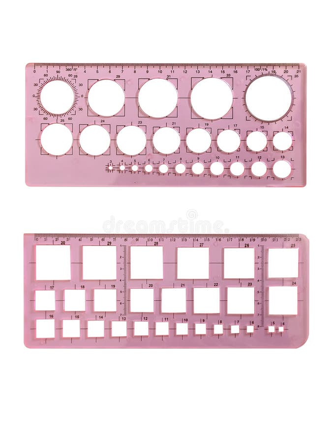 Template Ruler for Square Shapes and Circle Shapes Stock Photo - Image ...