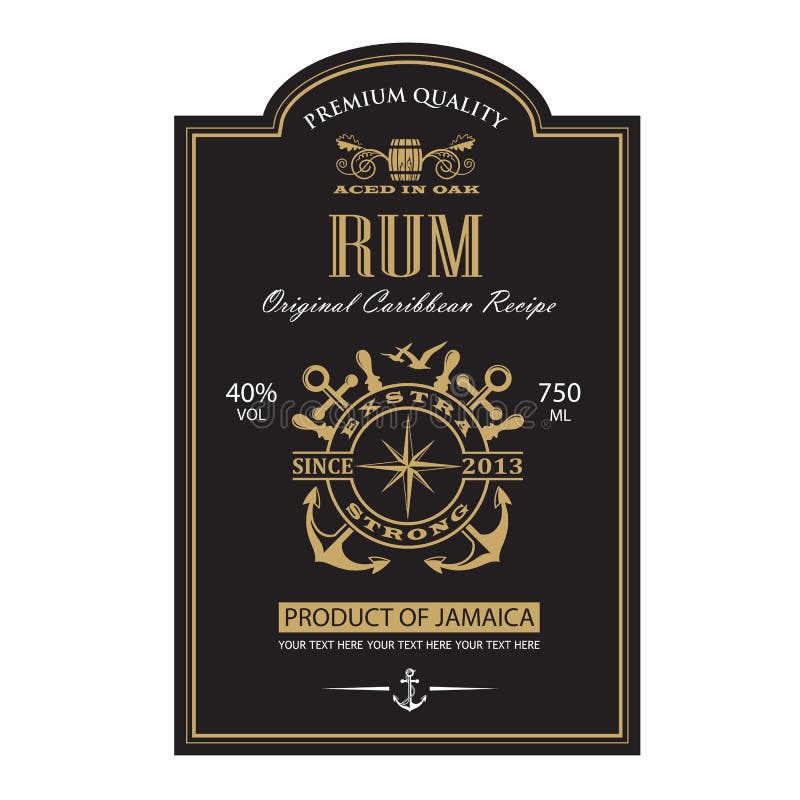 Template rum label stock vector. Illustration of retro - 214424658