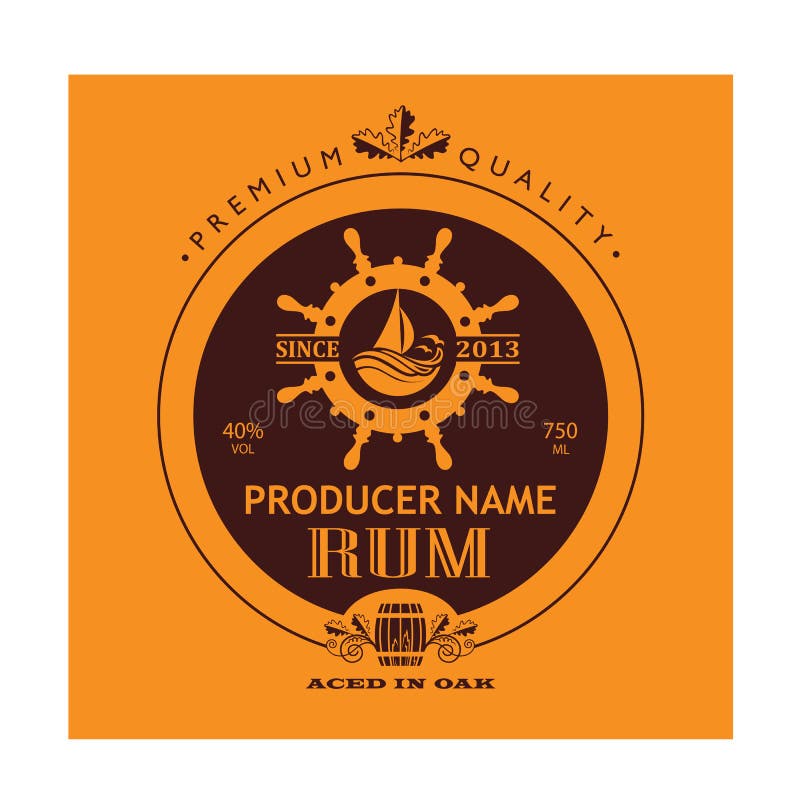 Template rum label stock vector. Illustration of restaurant - 214852419