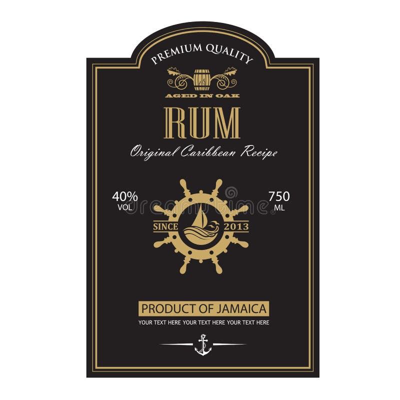 Template rum label stock vector. Illustration of emblem - 215369854
