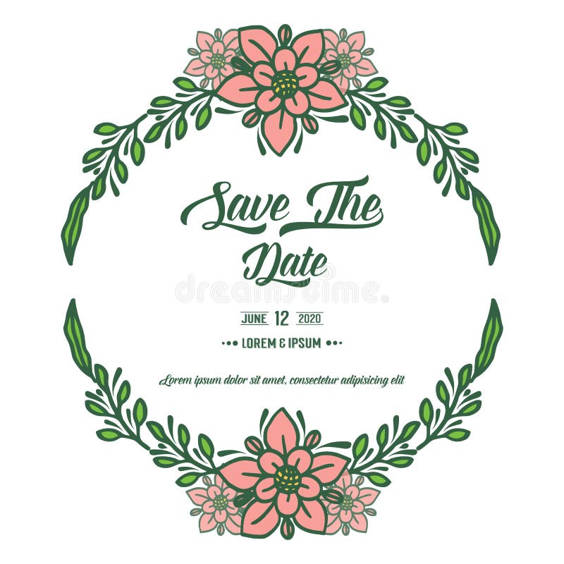 Save the Date Handwritten, with Colorful Flower Frame Background ...