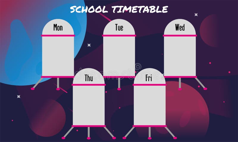 Template School Timetable for Students or Pupils Stock Vector ...