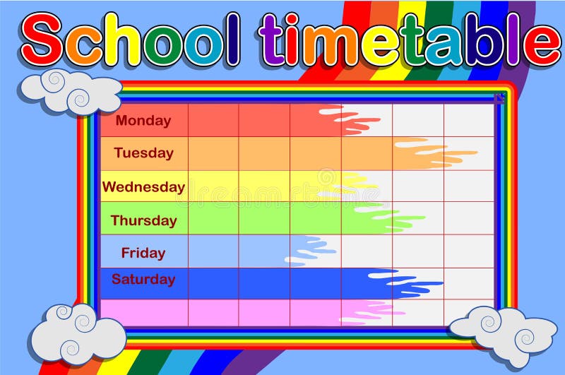 Template School Timetable for Students Stock Illustration ...