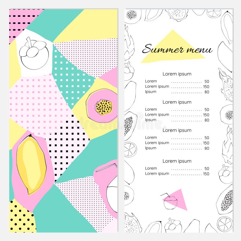 Template Seasonal Menu of the Restaurant or Cafe Stock Vector ...