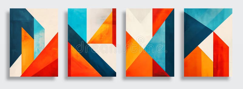 Template Set of Four Covers, Abstract Geometric Design. Stock ...