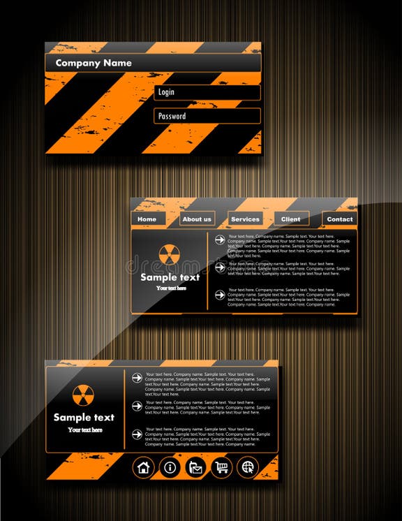 Template Site in Style Danger . Vector Stock Vector - Illustration of ...