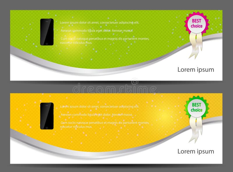 Template for Smart Phone and Mobile Phone Banner Stock Vector ...